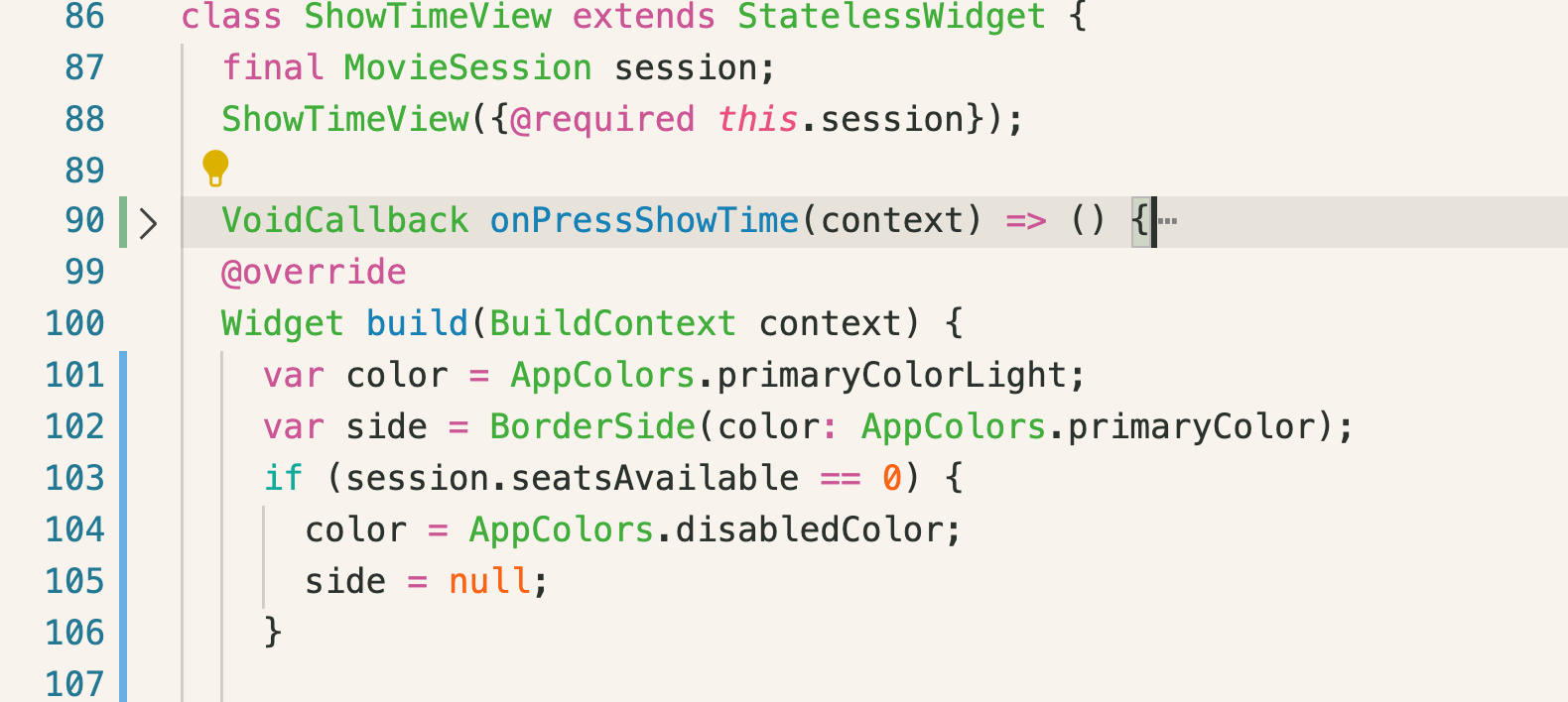 Closing braces are hidden inside folded regions · Issue #2133 · Dart ...