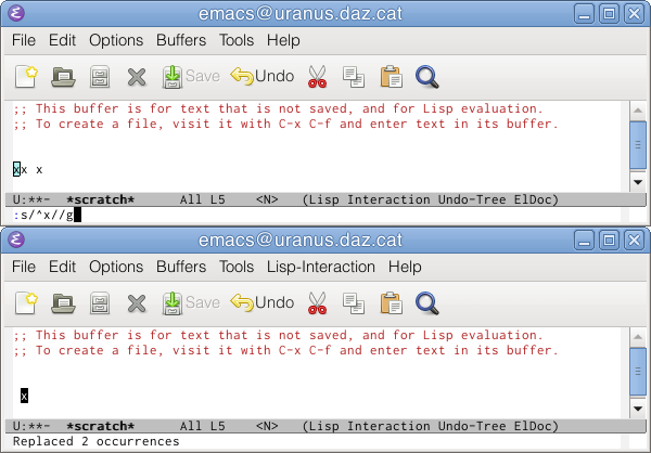 start anchor in substitute pattern “moves” between occurrences when ...