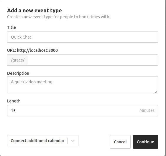 In Event Type settings: Show the default selected calendar - Right now it looks like no calendar ...