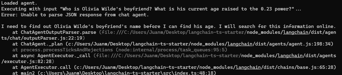 Unable To Parse Json Response From Chat Agent · Issue 1042 · Langchain Ai Langchainjs · Github