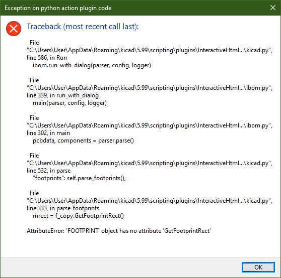 No attribute "GetFootprintRect" found · Issue #242 · openscopeproject/InteractiveHtmlBom · GitHub