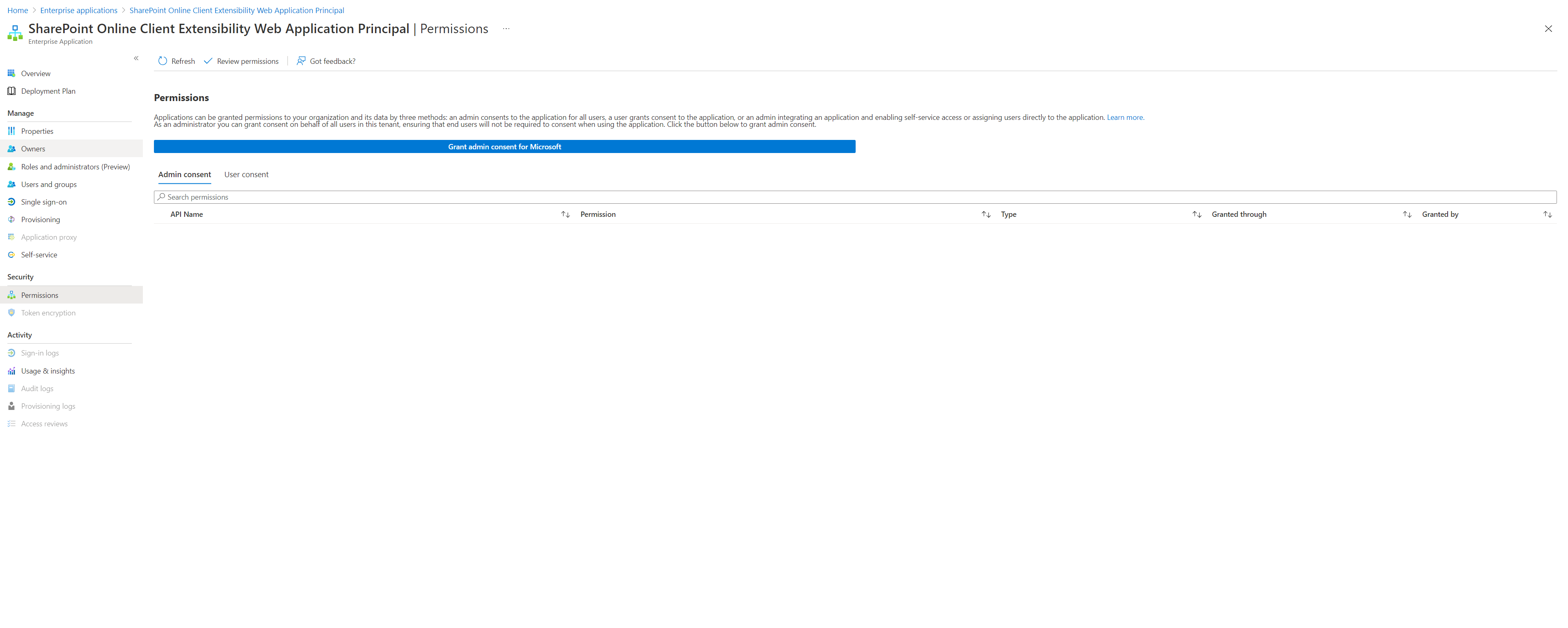 Cannot see the approved graph api in Sharepoint Admin Center API Access Page · Issue #7378 ...