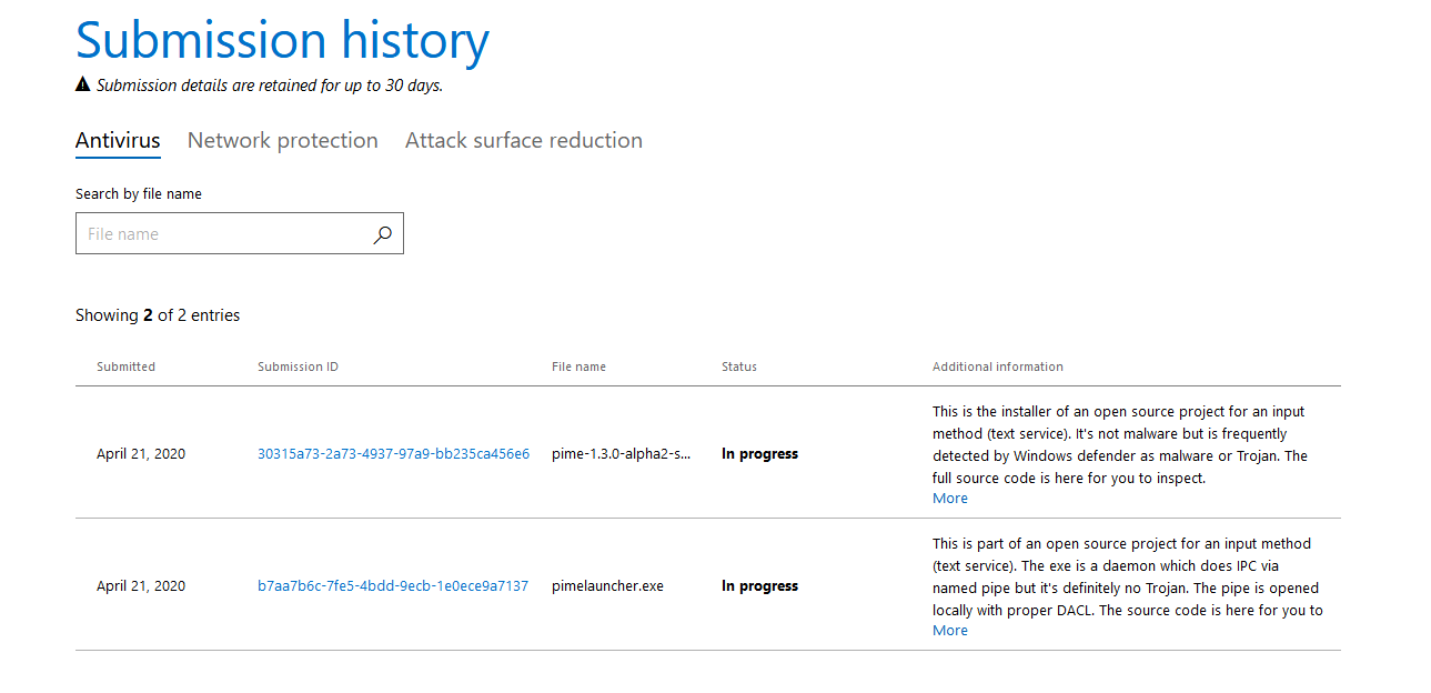 Windows Defender 把1.3.0 alpha 的PIMELauncher.exe視為病毒 · Issue #573 · EasyIME/PIME · GitHub