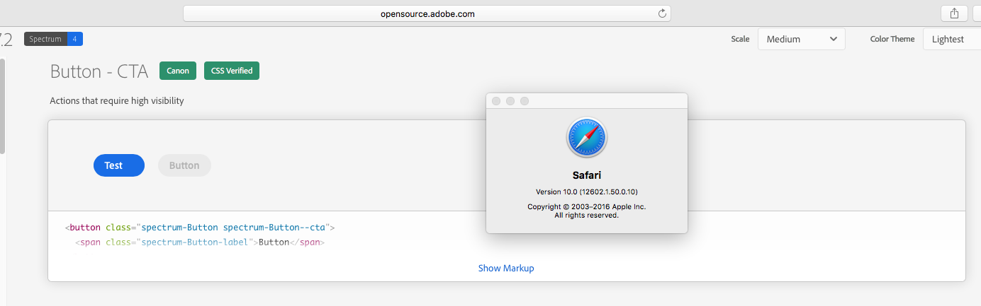Safari 10: Spectrum Button with few characters is misaligned · Issue ...