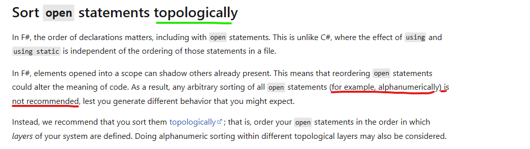 Sort Open Declarations For F Files In Quick Actions And Refactorings · Issue 14543 · Dotnet 
