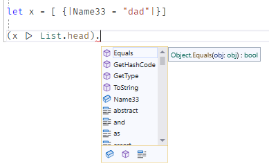 Keyword suggestions shown when accessing members on a anonymous record in a collection · Issue ...