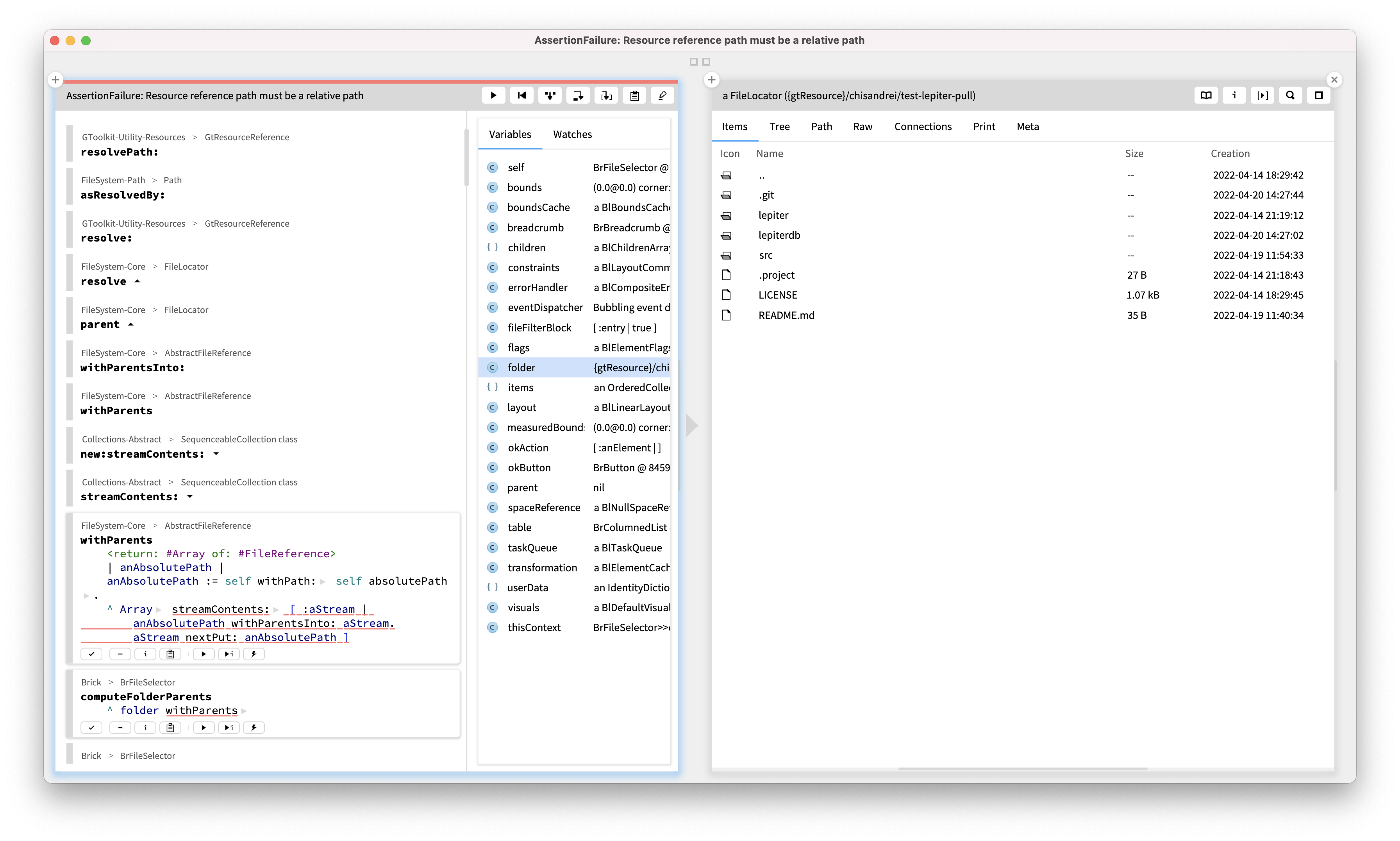 Resource reference path must be a relative path error · Issue #2500 · feenkcom/gtoolkit · GitHub
