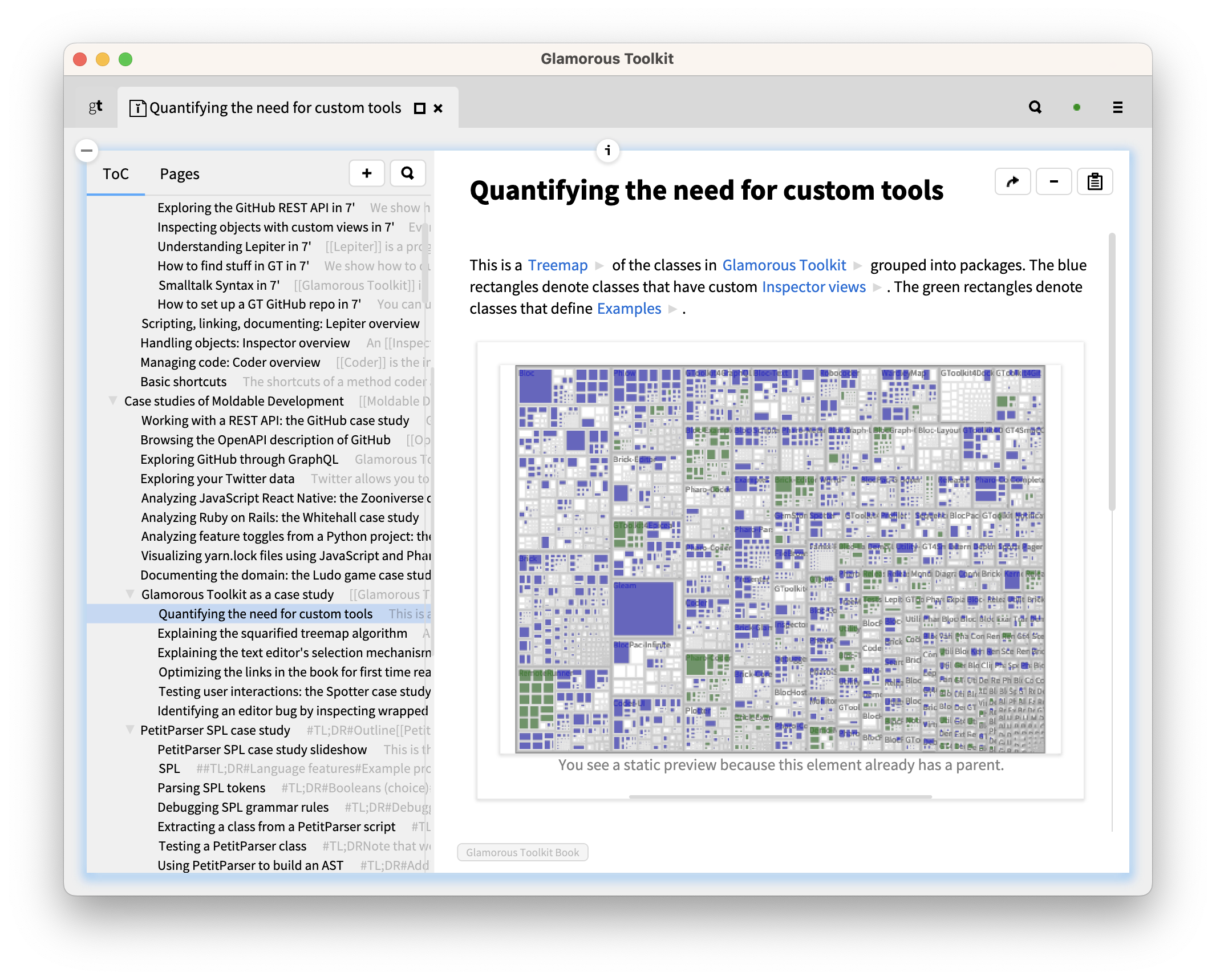 Lepiter: sometimes elements as a result of examples are previewed instead of live · Issue #3241 ...