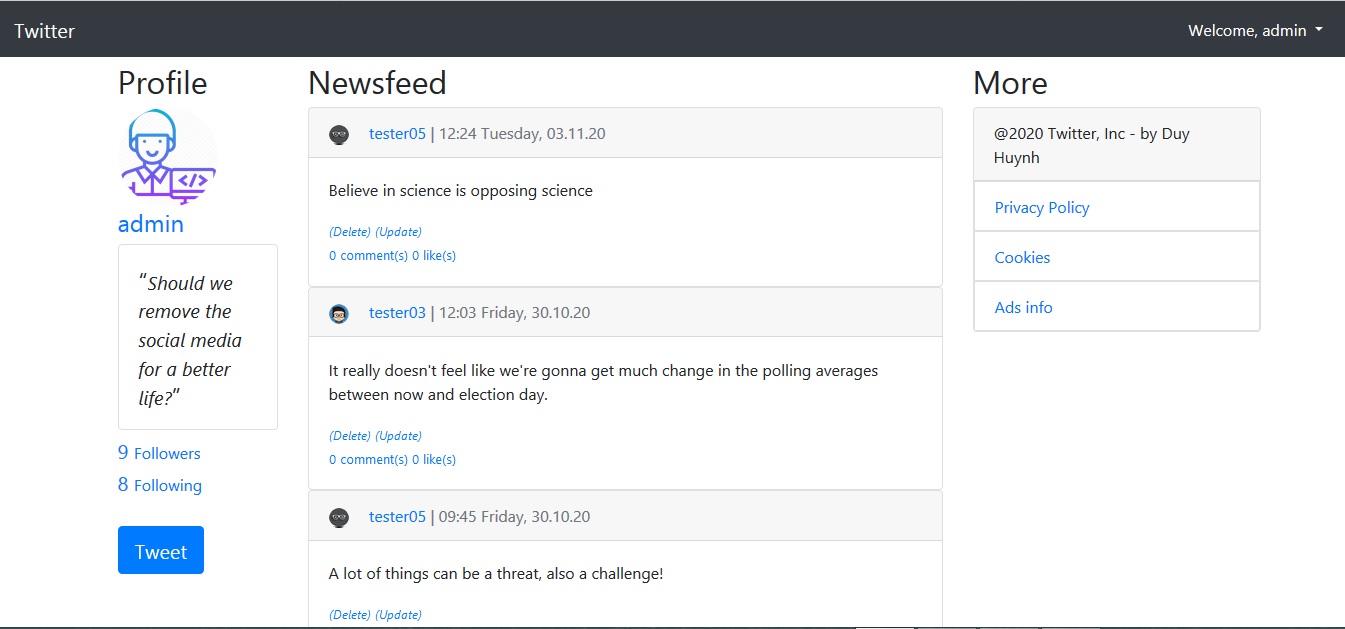 GitHub - duyhuynh02/django-twitter-clone: Twitter clone using Python (Django)