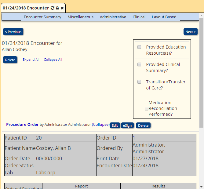 Changes to the procedure order form. Currently it is just a lab order ...