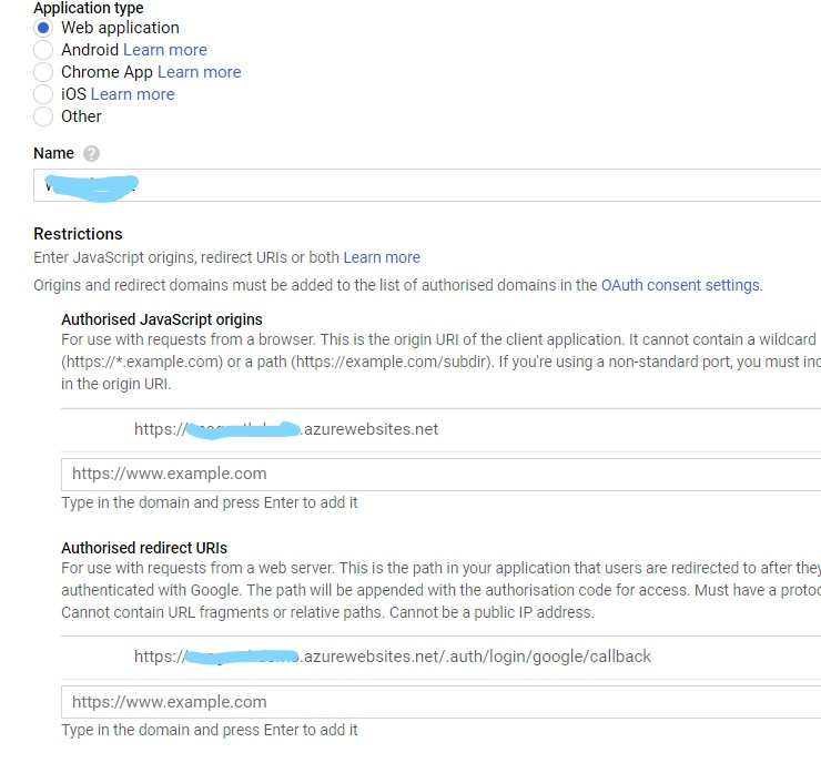 azurewebsites.net domain is not authorized by Google · Issue #52735 ...