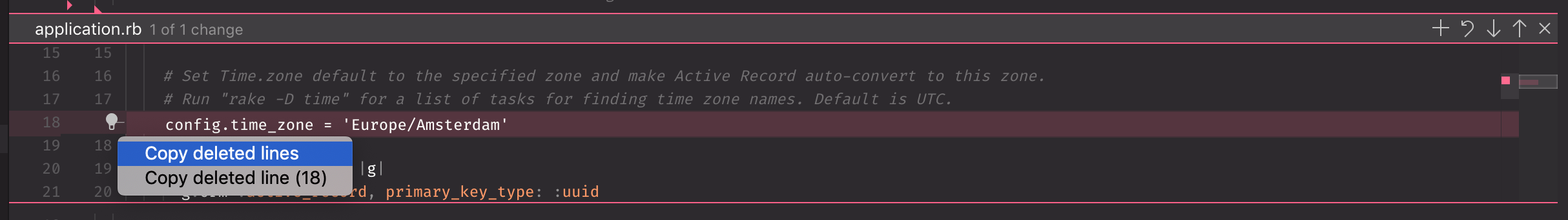 Configure git-gutter patch preview / actions side and add copy shortcut ...