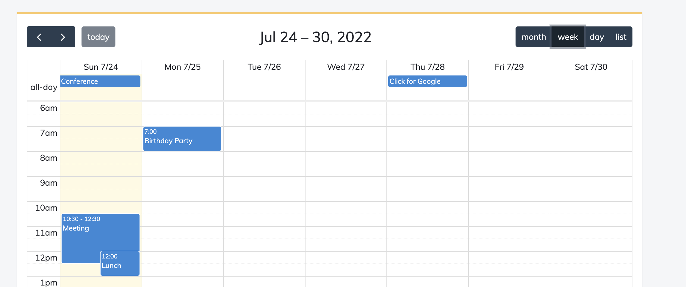 The week displayed after changing from month view to week view is ...