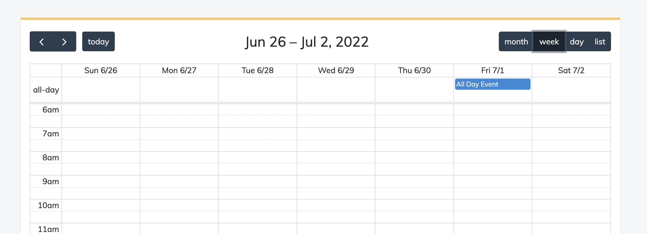 The week displayed after changing from month view to week view is ...