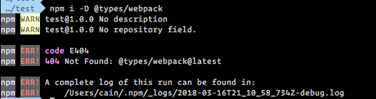 Cannot install @types/webpack · Issue #24347 · DefinitelyTyped/DefinitelyTyped · GitHub