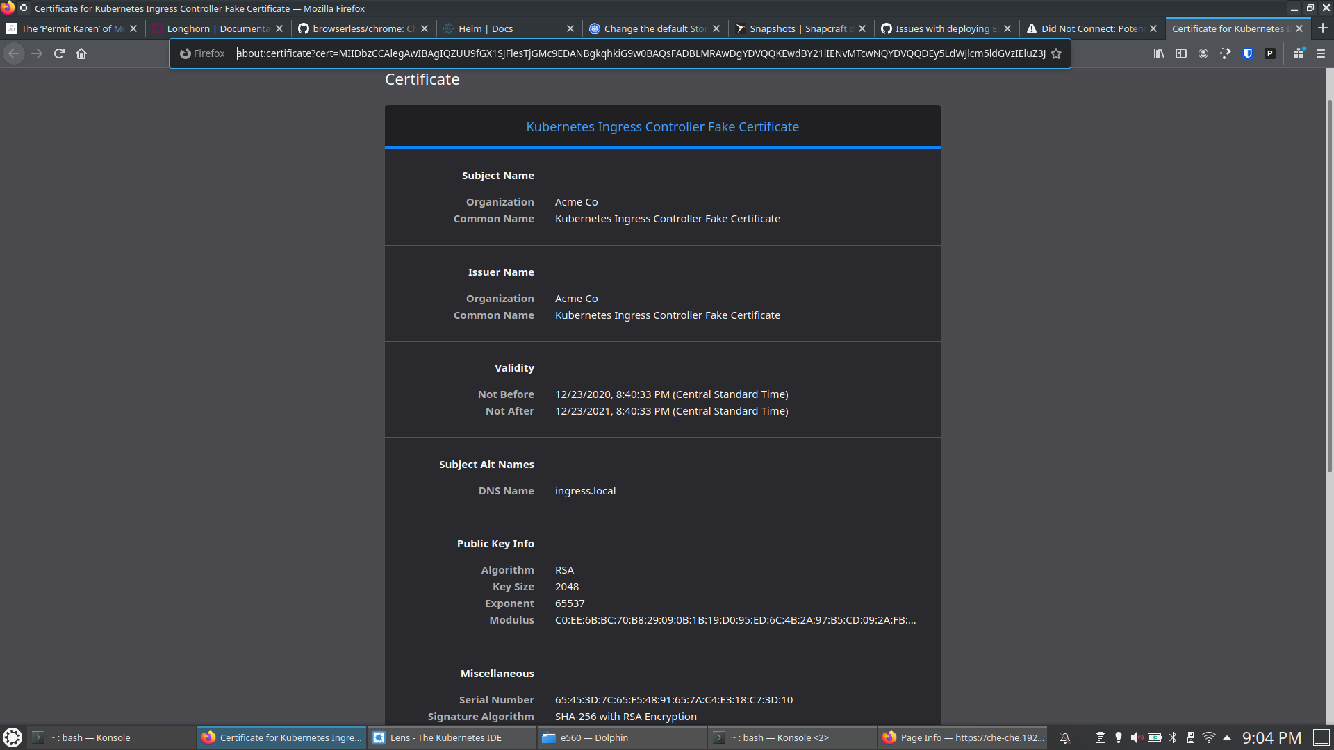 Issues With Deploying Eclipse Che On Docker Desktop And Importing Certificate Into A Firefox