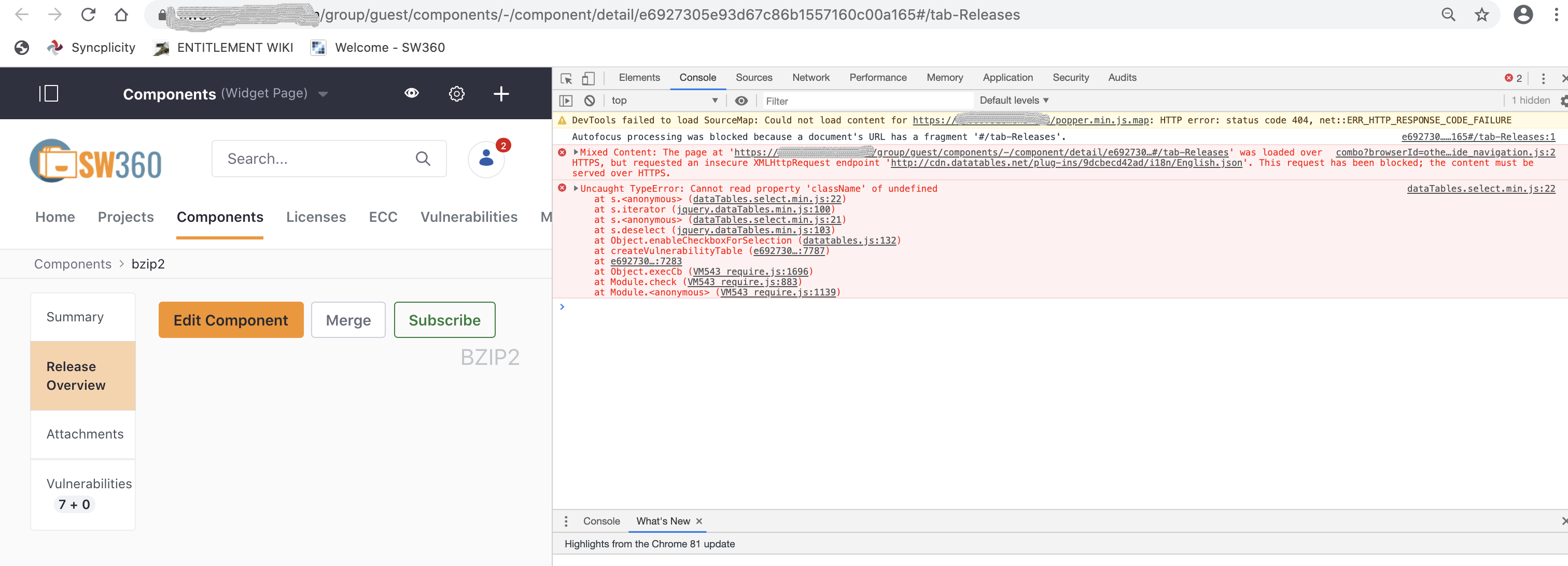 Release Overview from Component Detail misses table · Issue #838 · eclipse-sw360/sw360 · GitHub