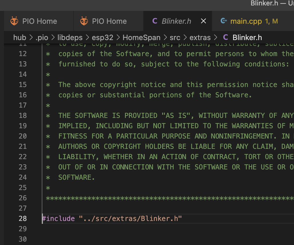 Platformio Inspector shows 2 warnings · Issue #448 · HomeSpan/HomeSpan · GitHub
