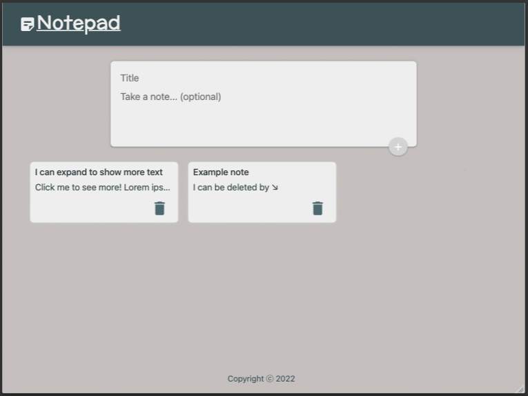 React Notes App Codesandbox