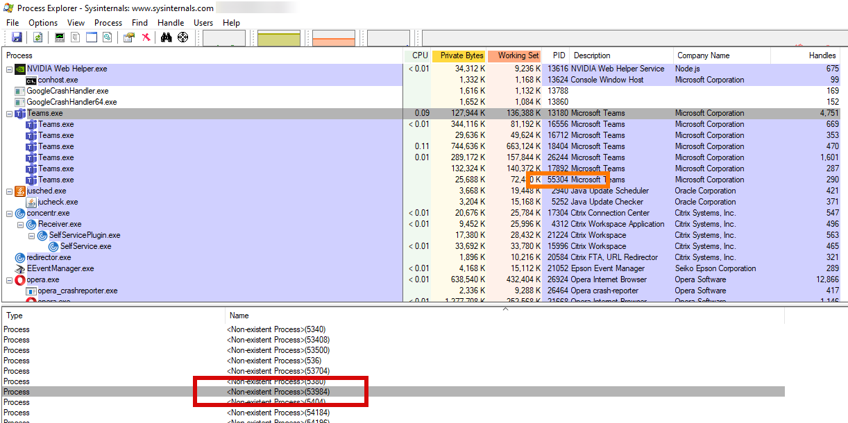 Memory leak: Teams.exe does not close handles to closed Teams.exe processes · Issue #2053 ...