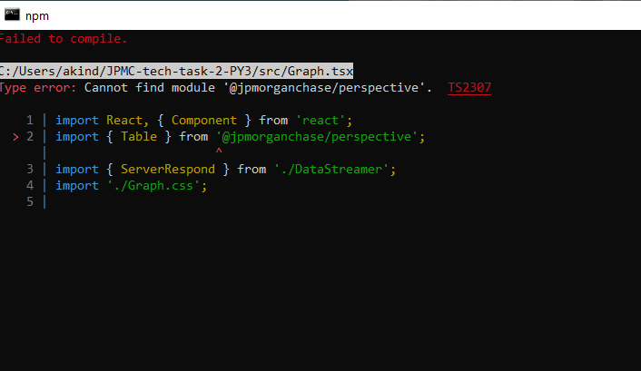 Failed To Complile · Issue #3 · insidesherpa/JPMC-tech-task-2-PY3 · GitHub