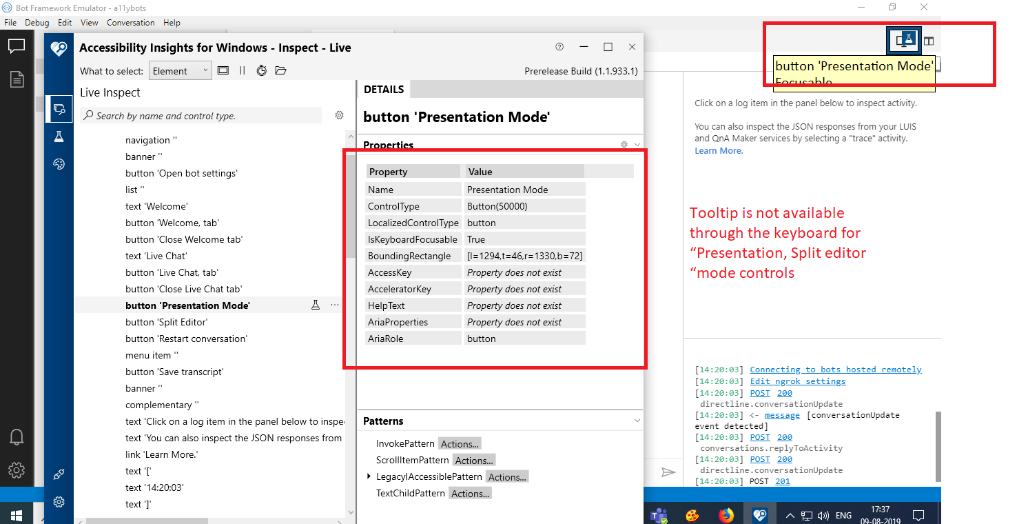 [MAS2.1.1] [Keyboard Navigation-Welcome] Tooltip is not available through the keyboard for ...