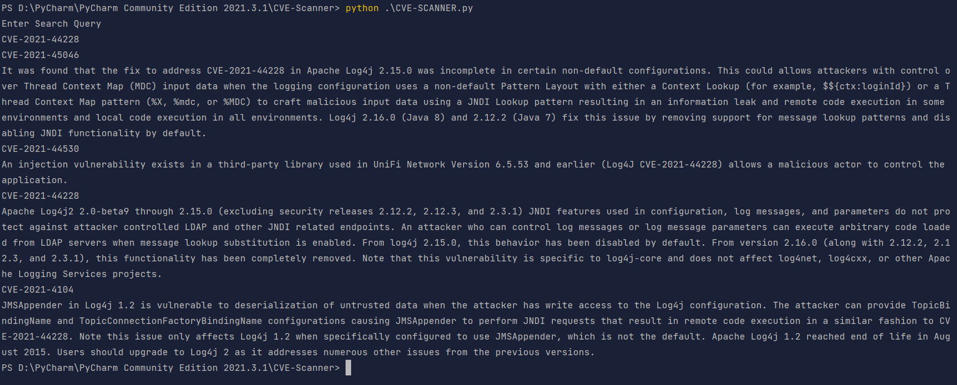 GitHub - AhmetPayaslioglu/CVE-Scanner: Search for CVE's or Common Vulnerabilities and Exposures ...