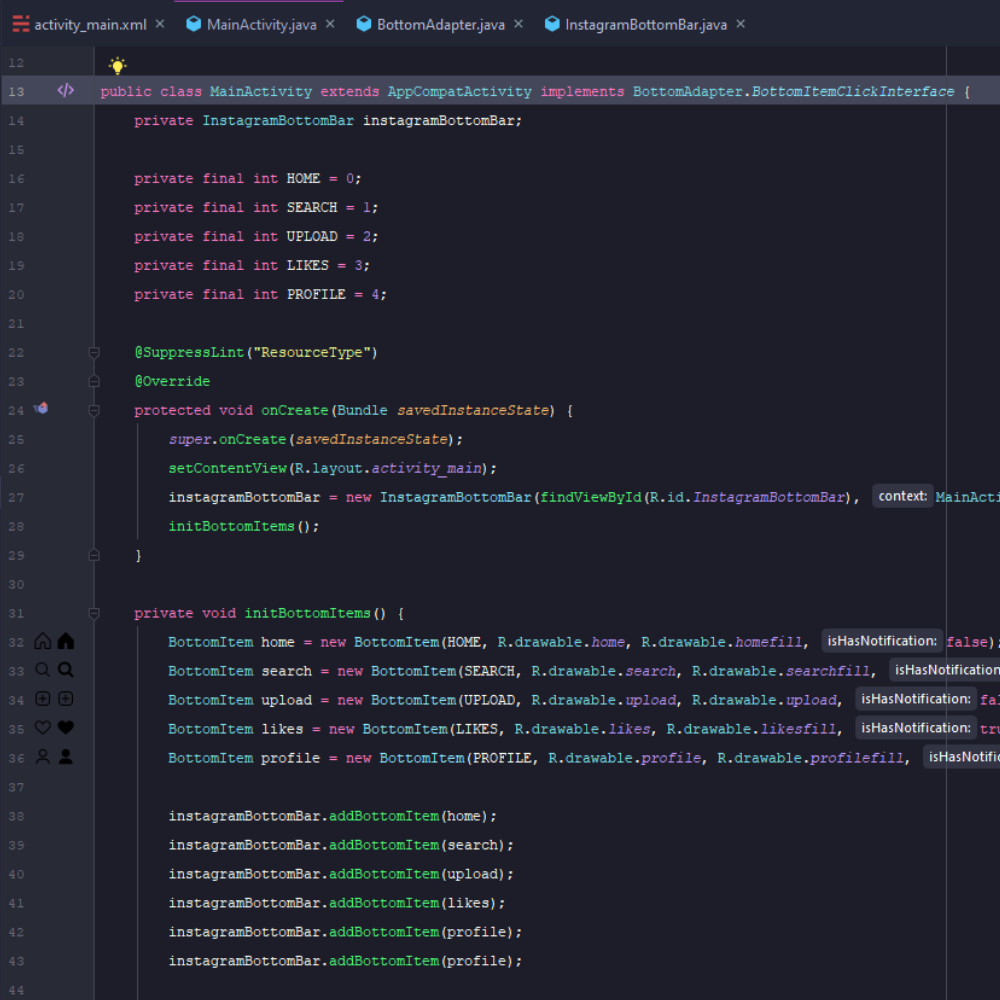 GitHub - chiheb-ben-jamaa/InstagramBottomBar