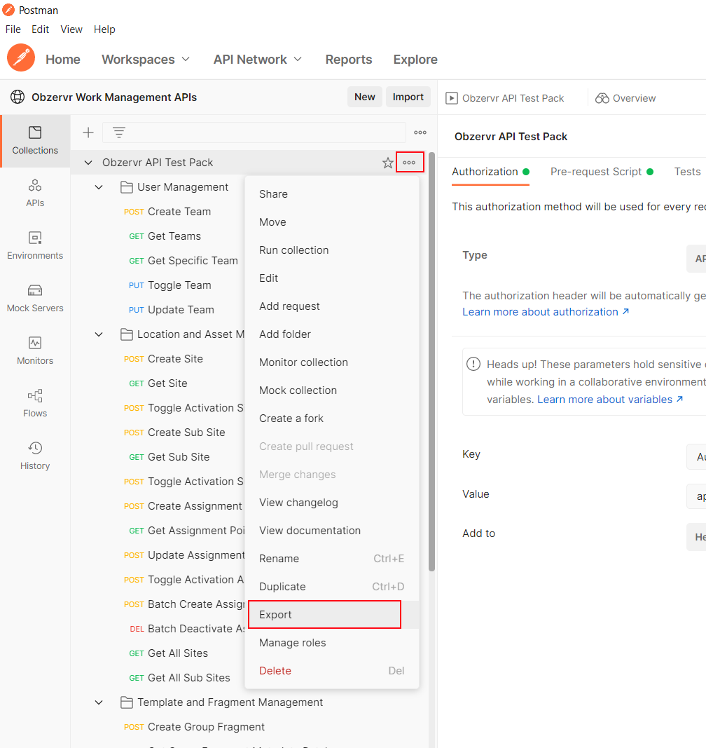 Obzervr API Test Pack | Documentation | Postman API Network