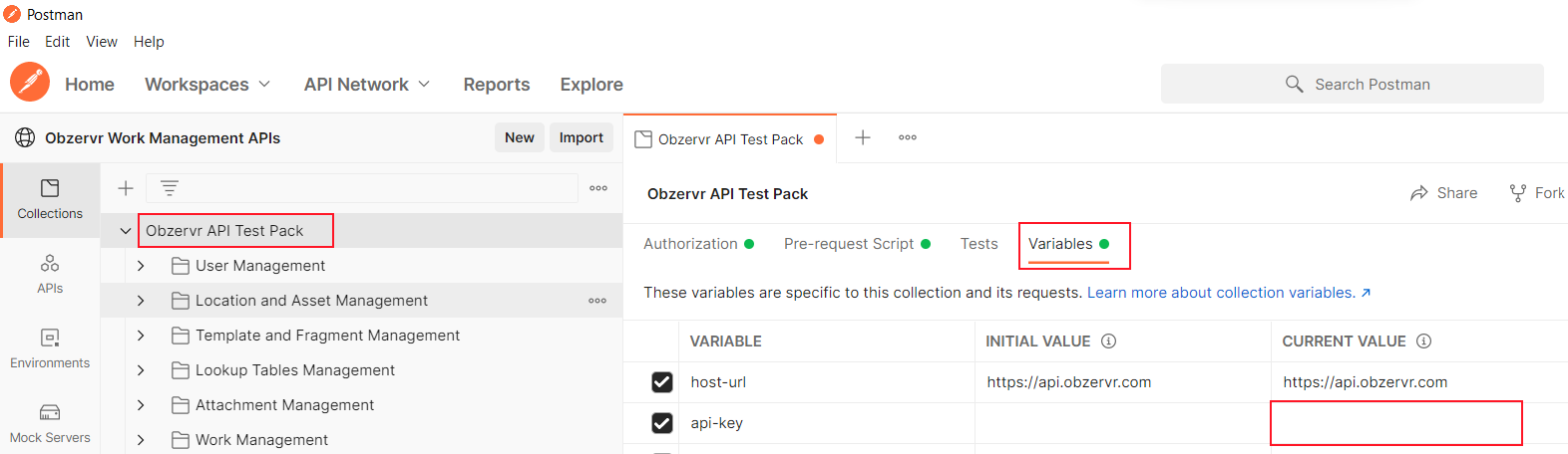 Obzervr API Test Pack | Documentation | Postman API Network