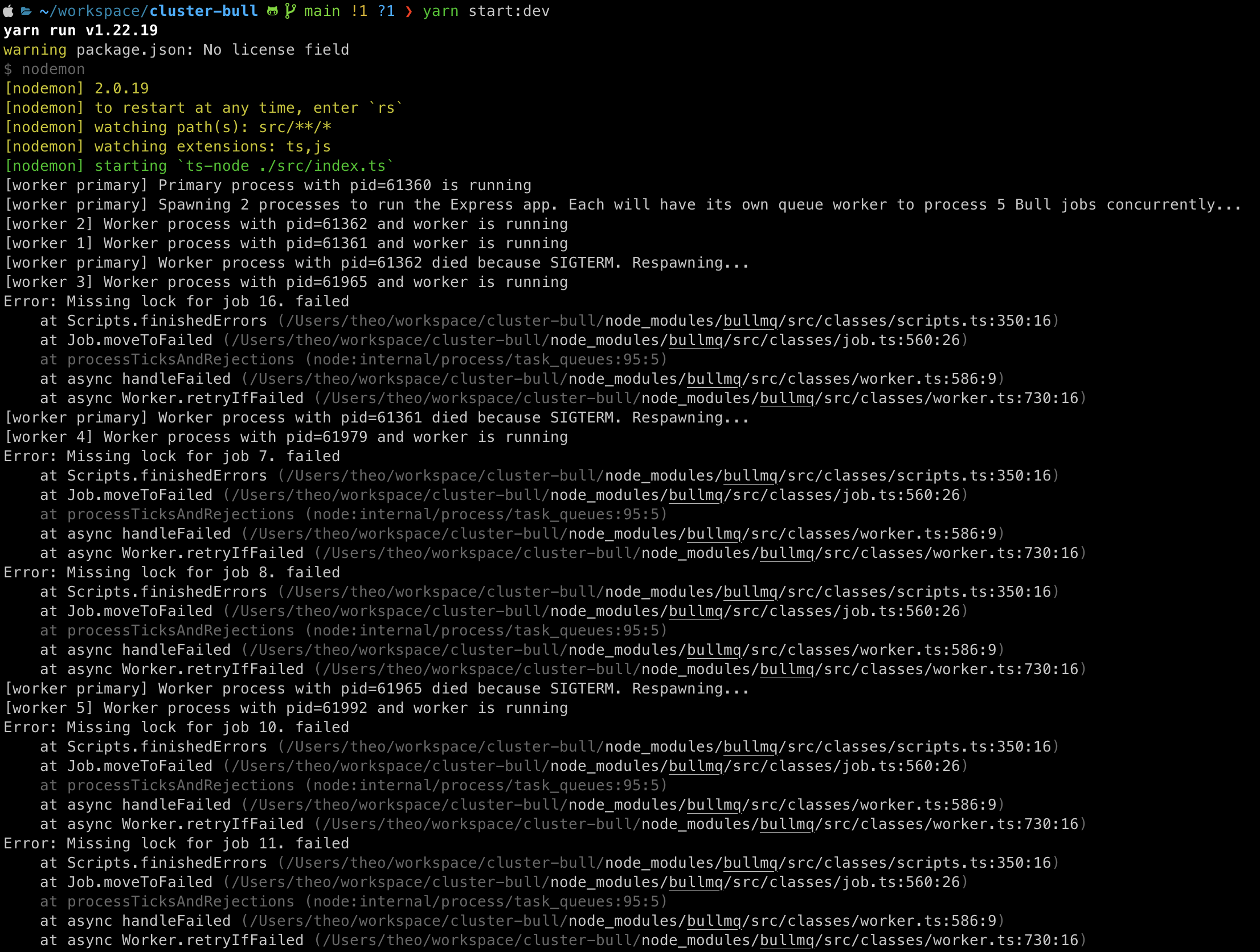NodeJS cluster mode causing issues with job locks · Issue #1507 ...