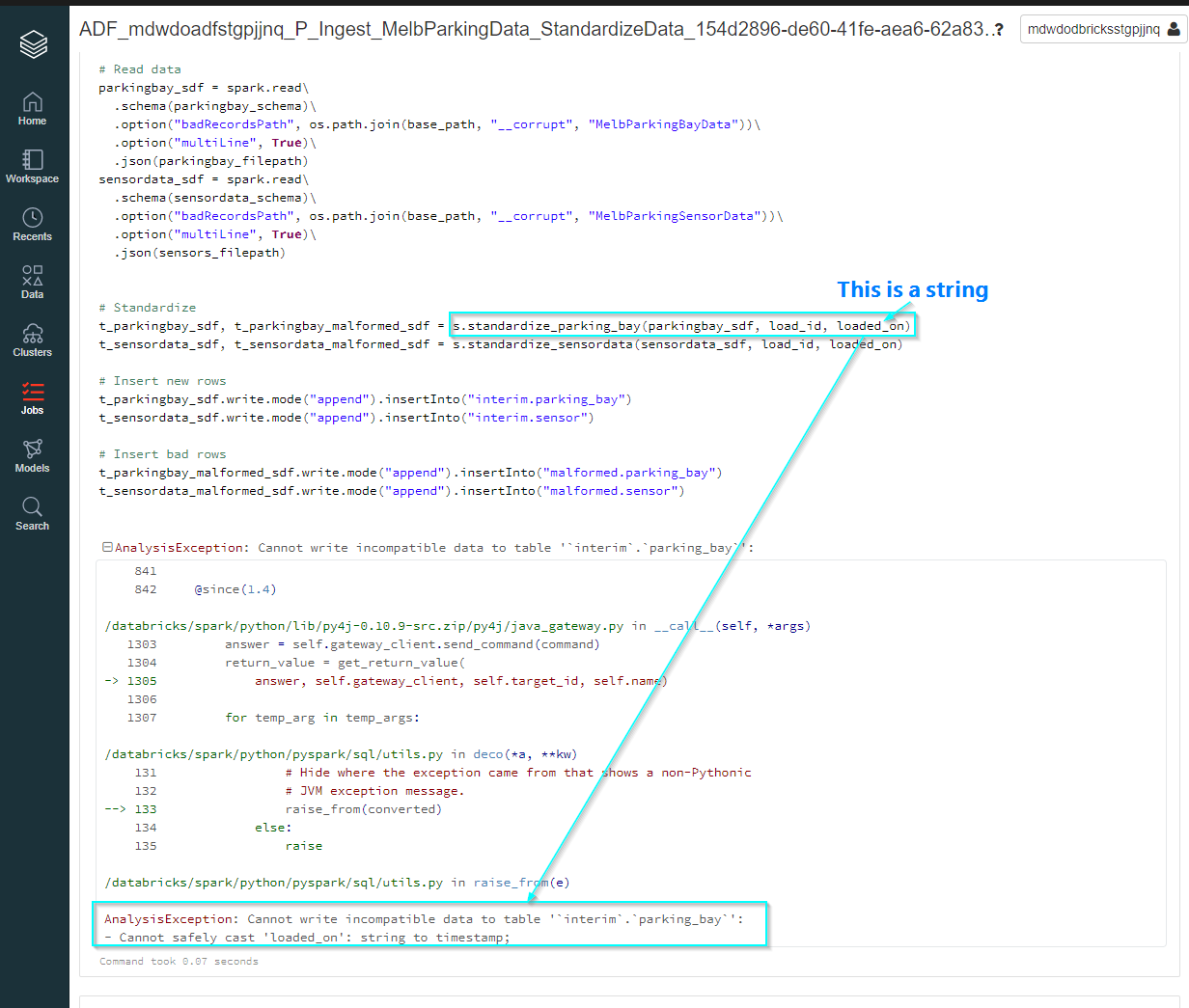 `standardize.py` does not have column `loaded_on` converted to ...