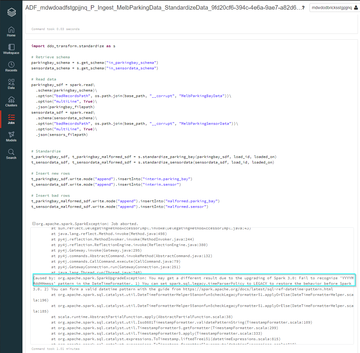 `standardize.py` does not have column `loaded_on` converted to timestamp type, load fails in `02 ...