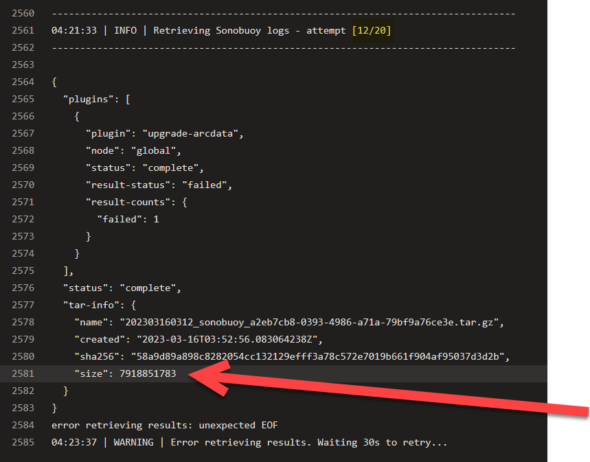 sonobuoy retrieve cmd returns error: "error retrieving results ...