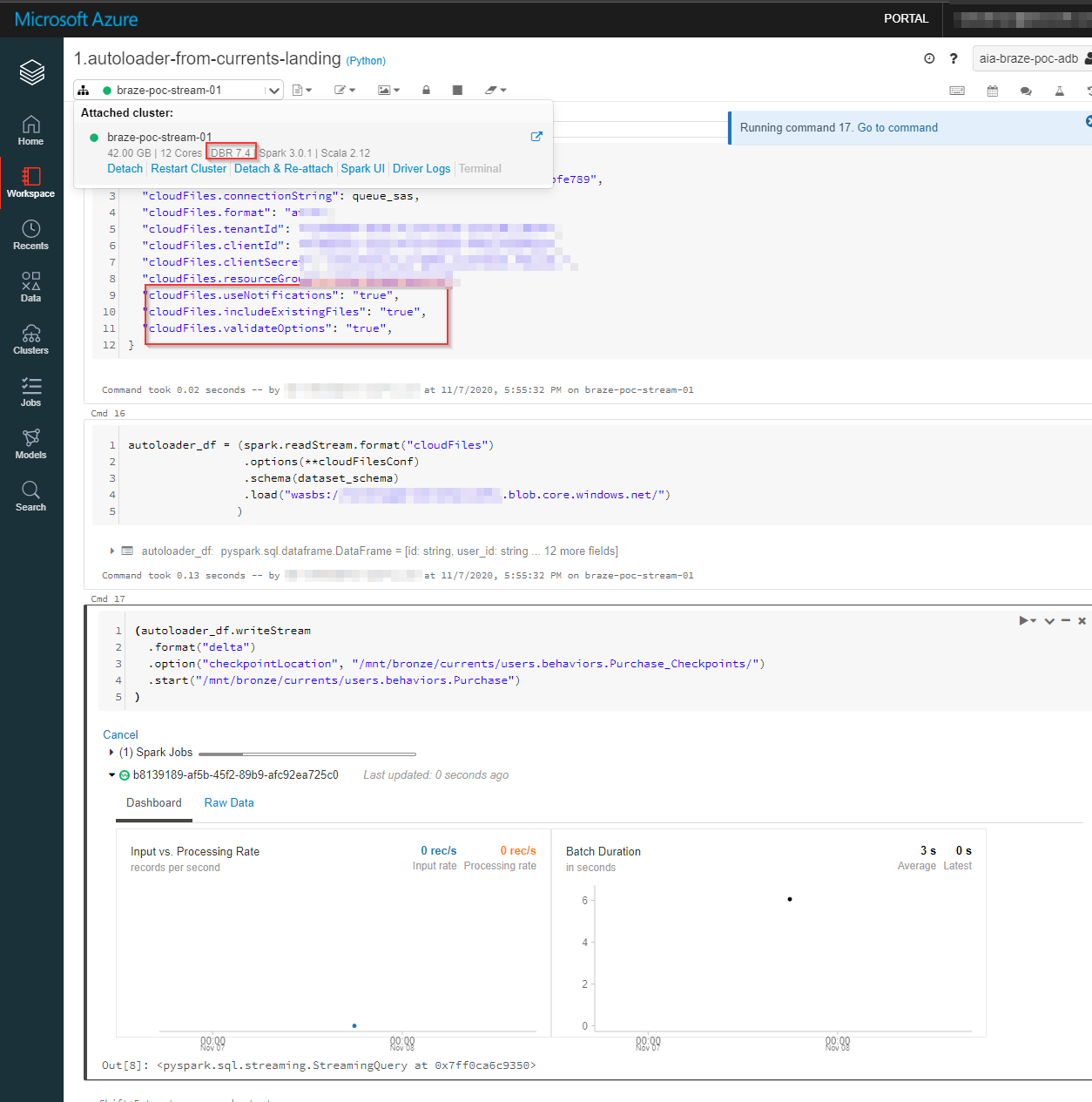 Auto Loader Not Working In Dbr 72 Identical Code Works When Cluster Switched To Dbr 71 Or 7