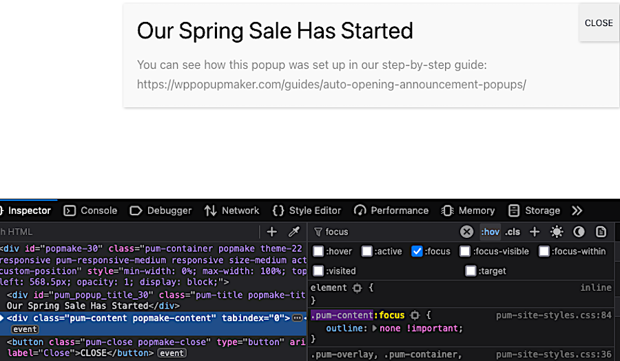 Override focus outline by marklchaves · Pull Request #971 · PopupMaker/Popup-Maker · GitHub