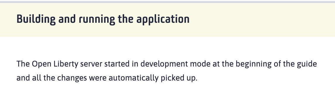Create common adocs for dev mode guides · Issue #364 · OpenLiberty/guides-common · GitHub