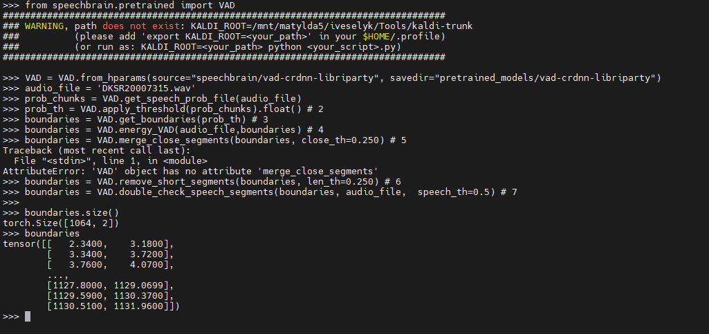 AttributeError: 'VAD' object has no attribute 'merge_close_segments ...