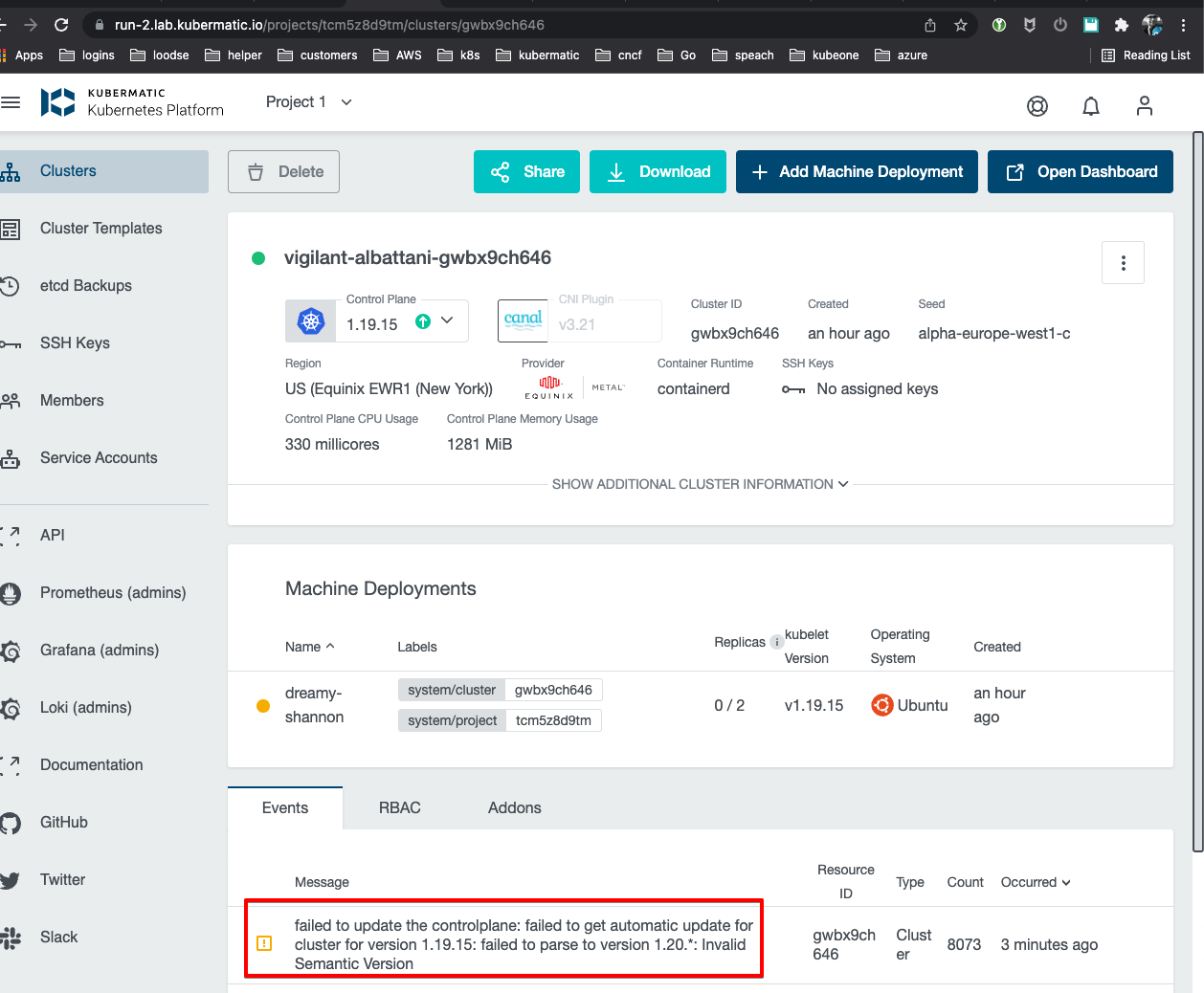 kkp 2.19: automatic upgrade of 1.19.x cluster is failing · Issue #8816 · kubermatic/kubermatic ...