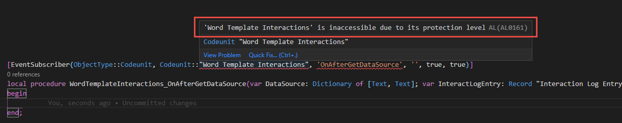[Event Request] Codeunit 5069 "Word Template Interactions" - Access = Public · Issue #15021 ...