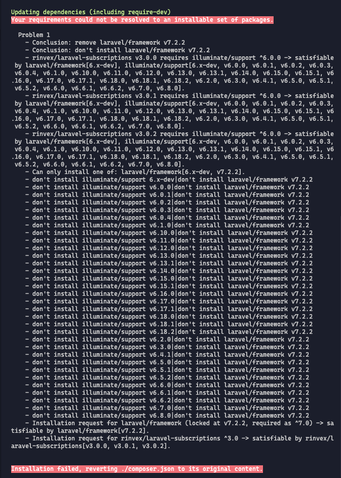 Laravel 7 Support · Issue #87 · rinvex/laravel-subscriptions · GitHub