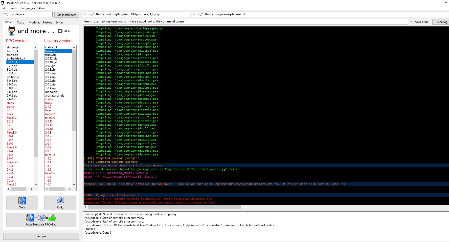 fpcupdeluxe 2.0.1 i386 compilation "BuildUnit_oracle.pp" failed · Issue ...