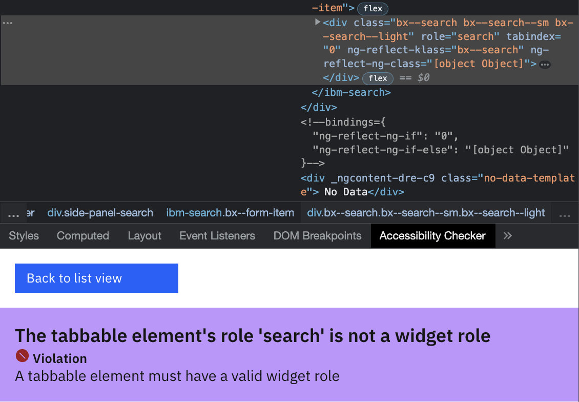 Accessability Violation : The tabbable element's role 'search' is not a widget role · Issue ...