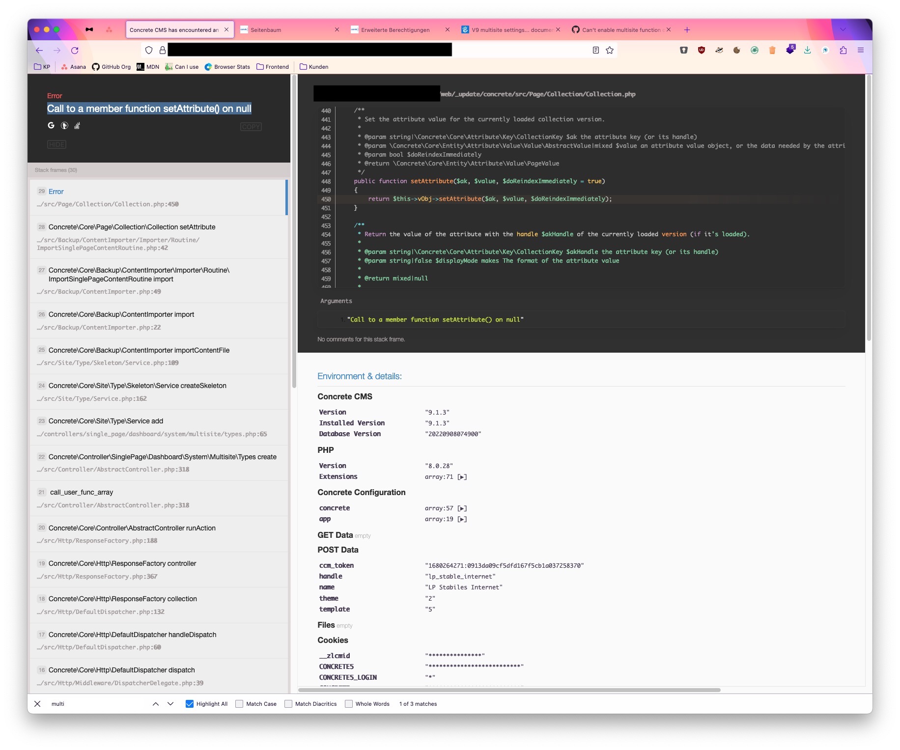 MultiSite gives errors in updated installation · Issue #10640 · concretecms/concretecms · GitHub