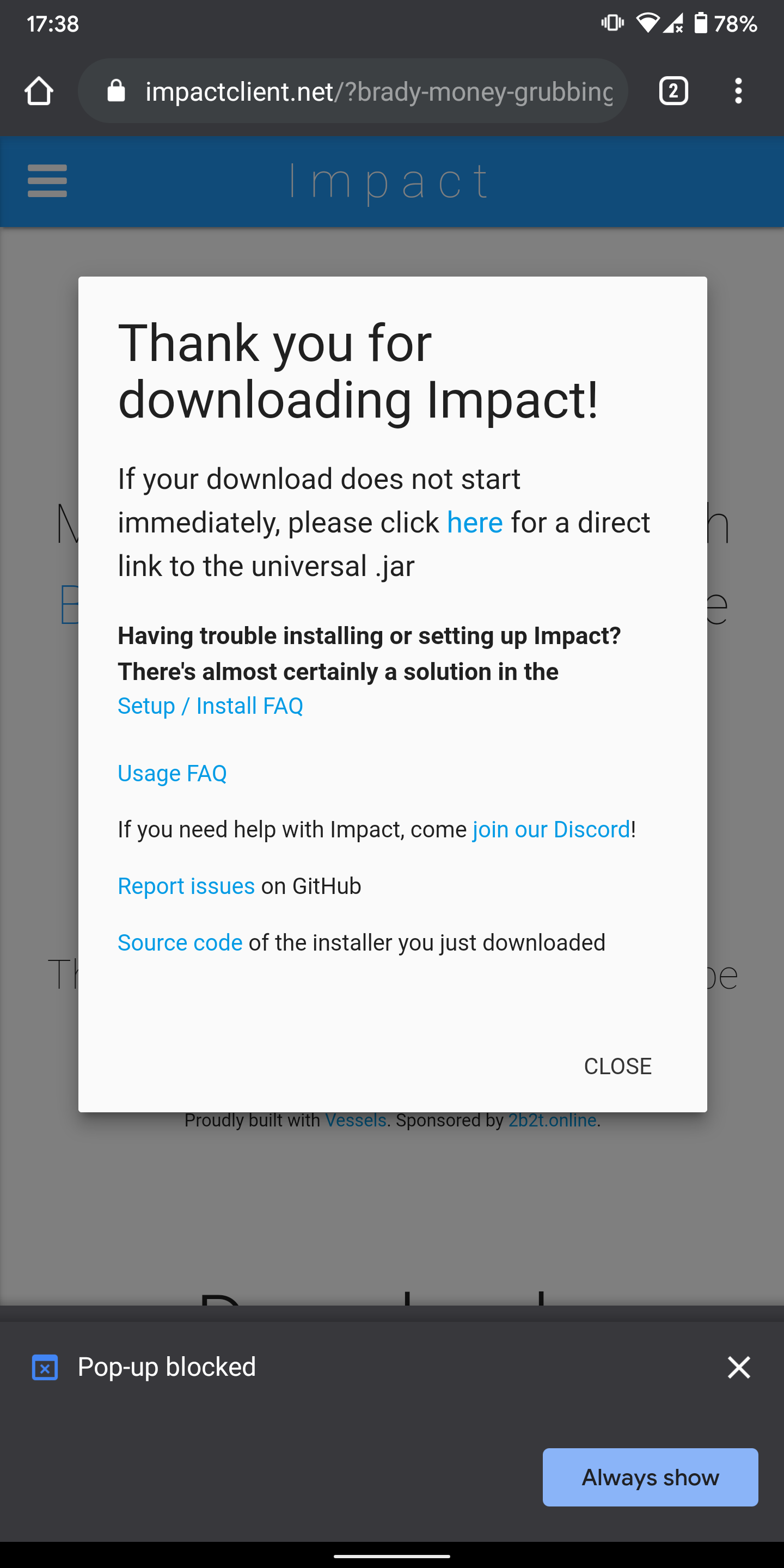 Installer download is offline · Issue #2279 · ImpactDevelopment/ImpactIssues · GitHub