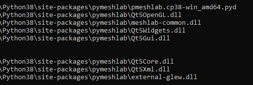 ImportError: DLL load failed while importing pmeshlab: The specified procedure could not be ...