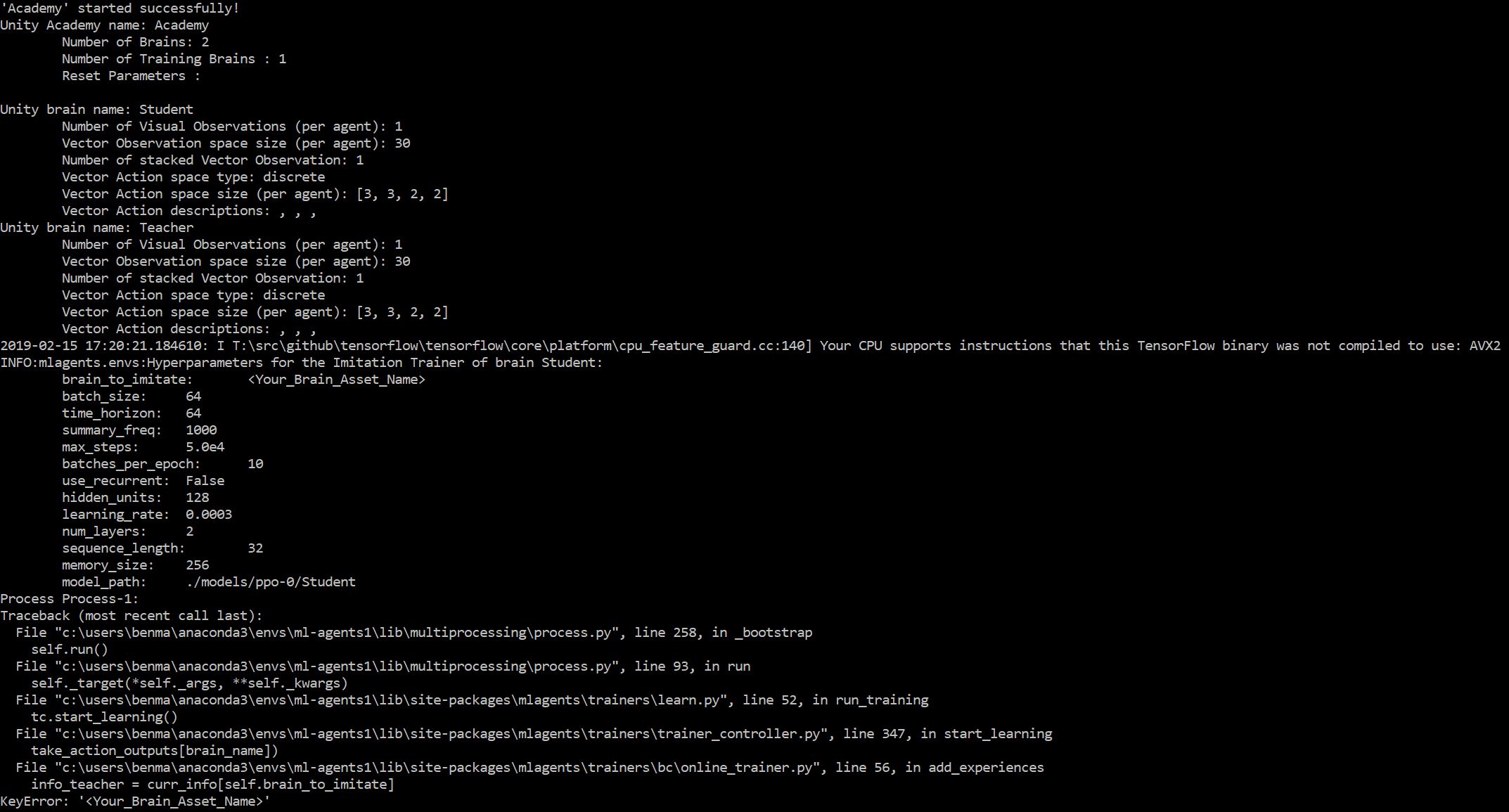 ML-Agents Play Mode Immediately Ends? · Issue #1715 · Unity-Technologies/ml-agents · GitHub