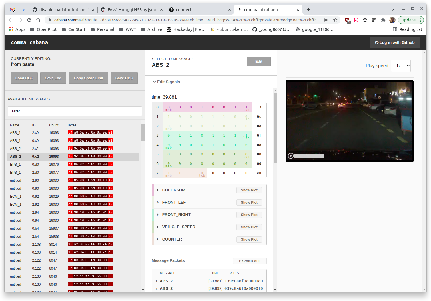 CAN message contents not refreshing / overwriting others · Issue #121 · commaai/cabana · GitHub