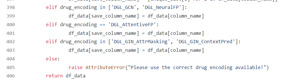 Error when using DGL_GCN to run DTI model · Issue #151 · kexinhuang12345/DeepPurpose · GitHub