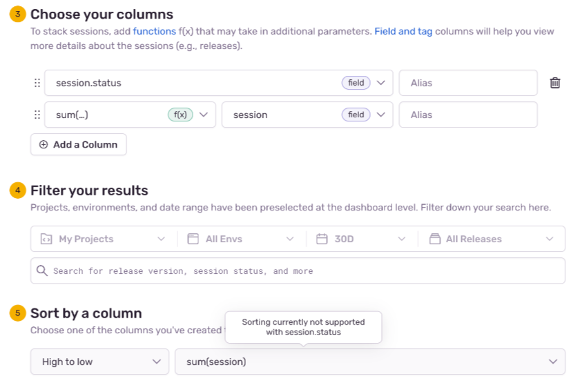 Support sorting table widgets that have `session.status` columns in Dashboards · Issue #46891 ...